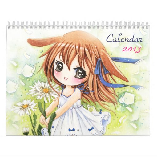 Calendar 2013 - Beautiful anime chibi girls | Zazzle