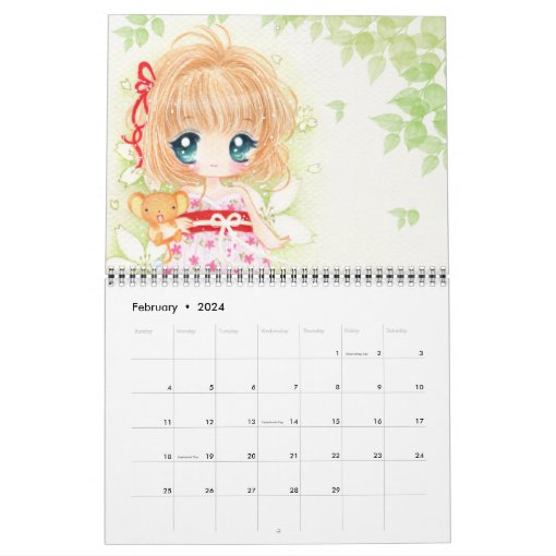 Calendar 2013 - Beautiful anime chibi girls | Zazzle