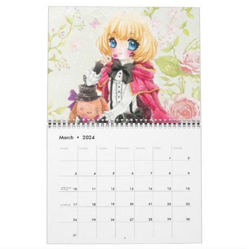 Calendar 2013 - Beautiful anime chibi girls | Zazzle