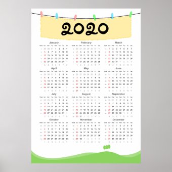 Calendar 2020 Poster | Zazzle