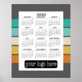 Calendar - Basic Black White Minimal Poster | Zazzle