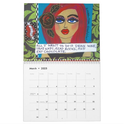 CALENDAR FILLED WITH BAD GIRL ART | Zazzle