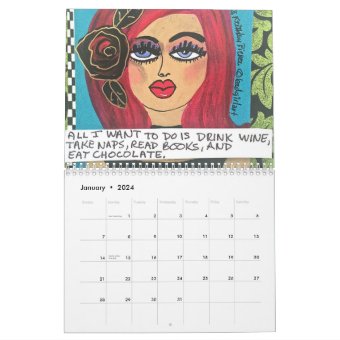 CALENDAR FILLED WITH BAD GIRL ART | Zazzle