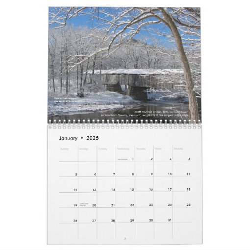 Calendar of Covered Bridges of the U.S.A. | Zazzle