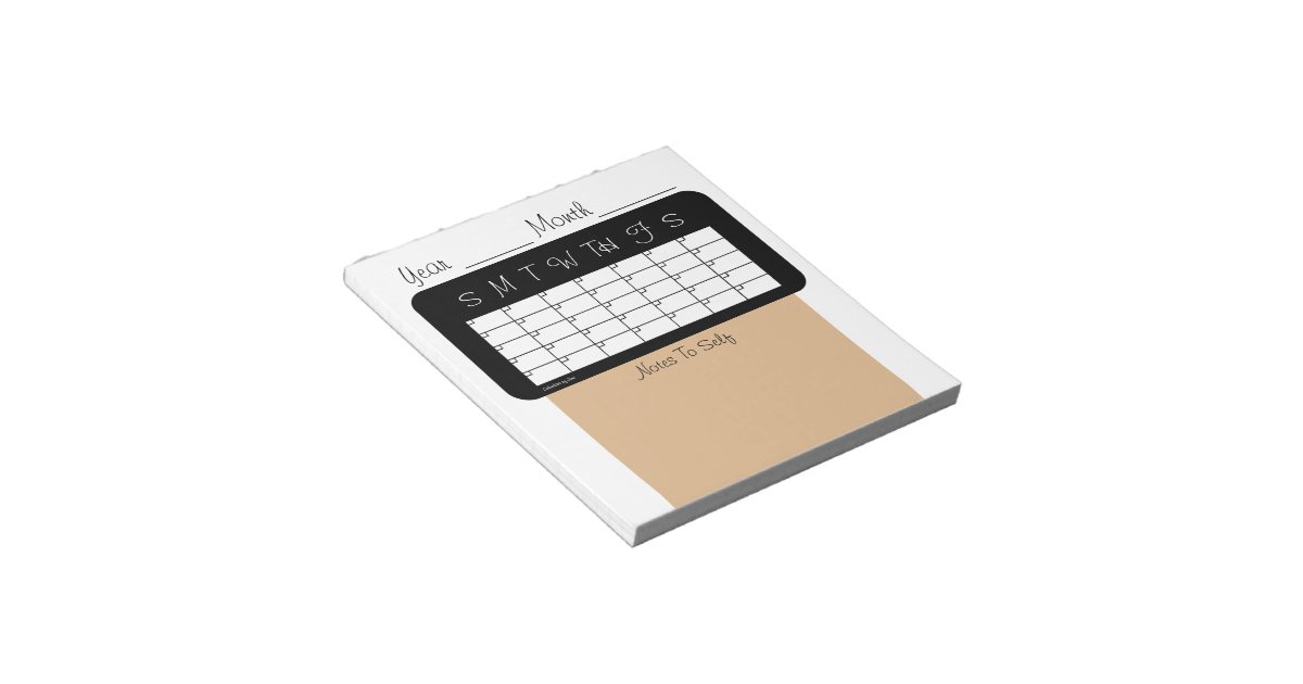 Calendar of the Month Tan Notepad | Zazzle