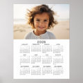 Calendar with Photo - Full Year View Poster | Zazzle