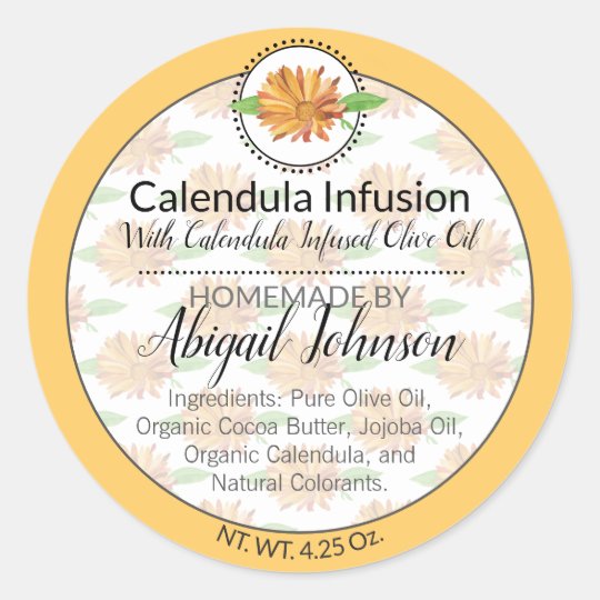 Calendula Wildflower Handmade Artisan Gift Label | Zazzle.com