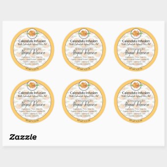 Calendula Wildflower Handmade Artisan Gift Label | Zazzle