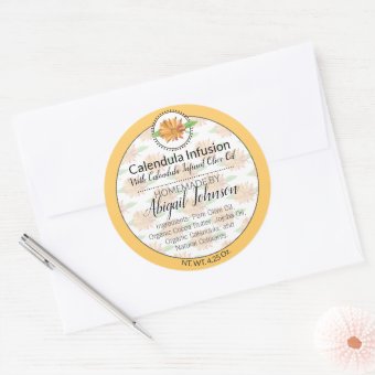 Calendula Wildflower Handmade Artisan Gift Label | Zazzle