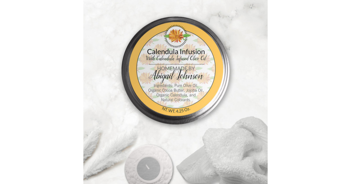 Calendula Wildflower Handmade Artisan Gift Label | Zazzle