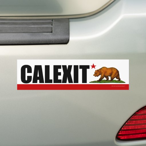 CALEXIT California Bear Flag Bumper Sticker | Zazzle