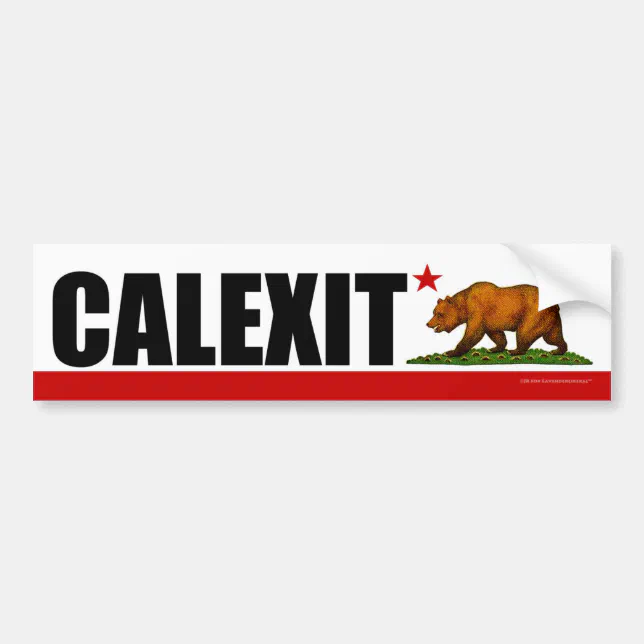 CALEXIT California Bear Flag Bumper Sticker | Zazzle