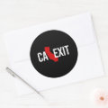 Calexit - California Exit - red white - - Classic Round Sticker | Zazzle