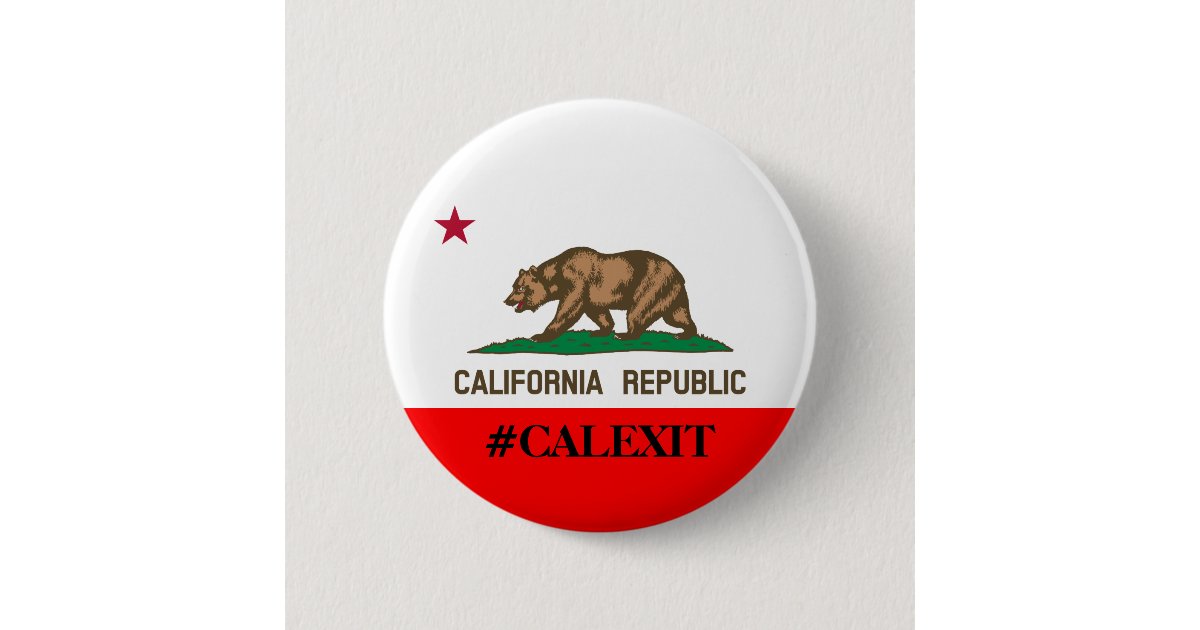Calexit state flag hashtag button | Zazzle