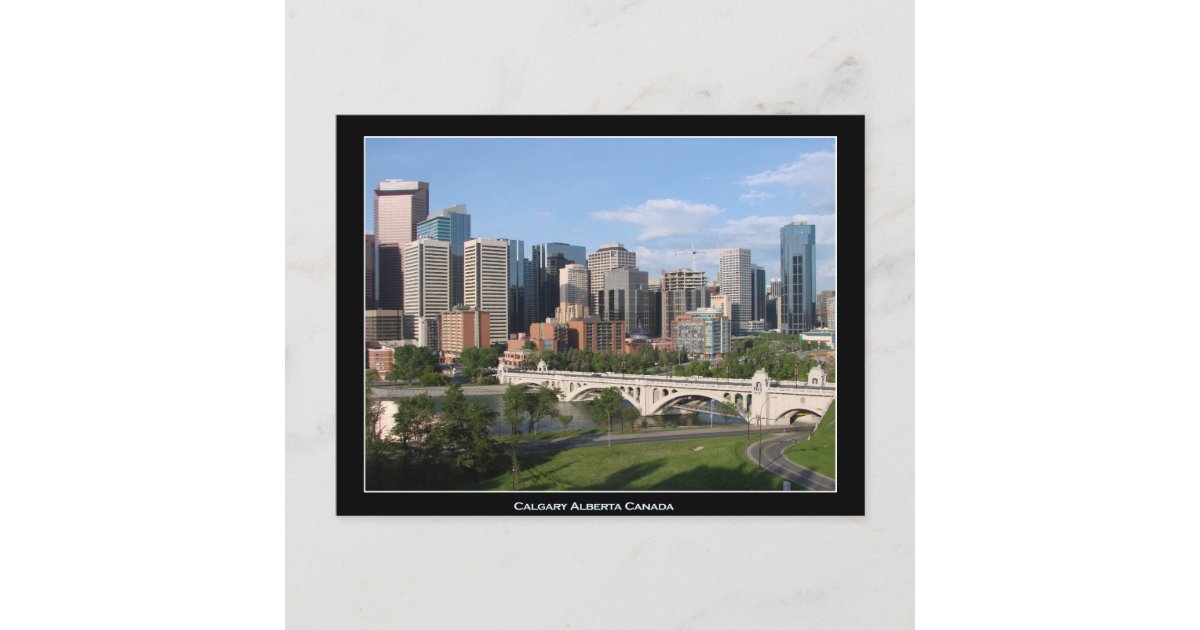 Calgary Alberta Canada Downtown Skyline View Postcard | Zazzle