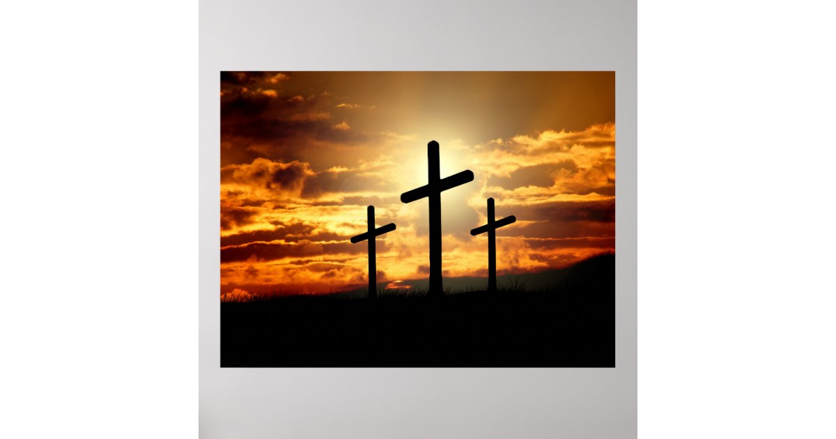 Calgary Crosses Sunrise Photo Poster | Zazzle