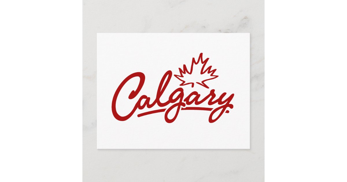 Calgary Leaf Script Postcard | Zazzle