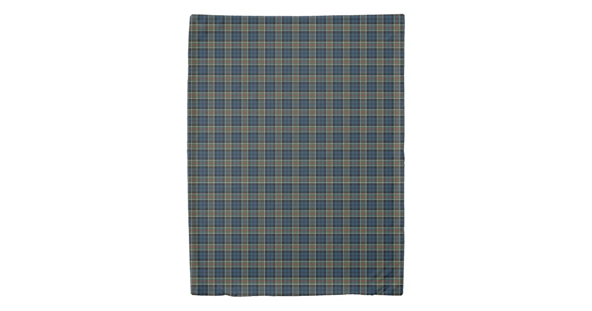Calhoun Clan Navy Blue, Green, and Red Tartan Duvet Cover | Zazzle