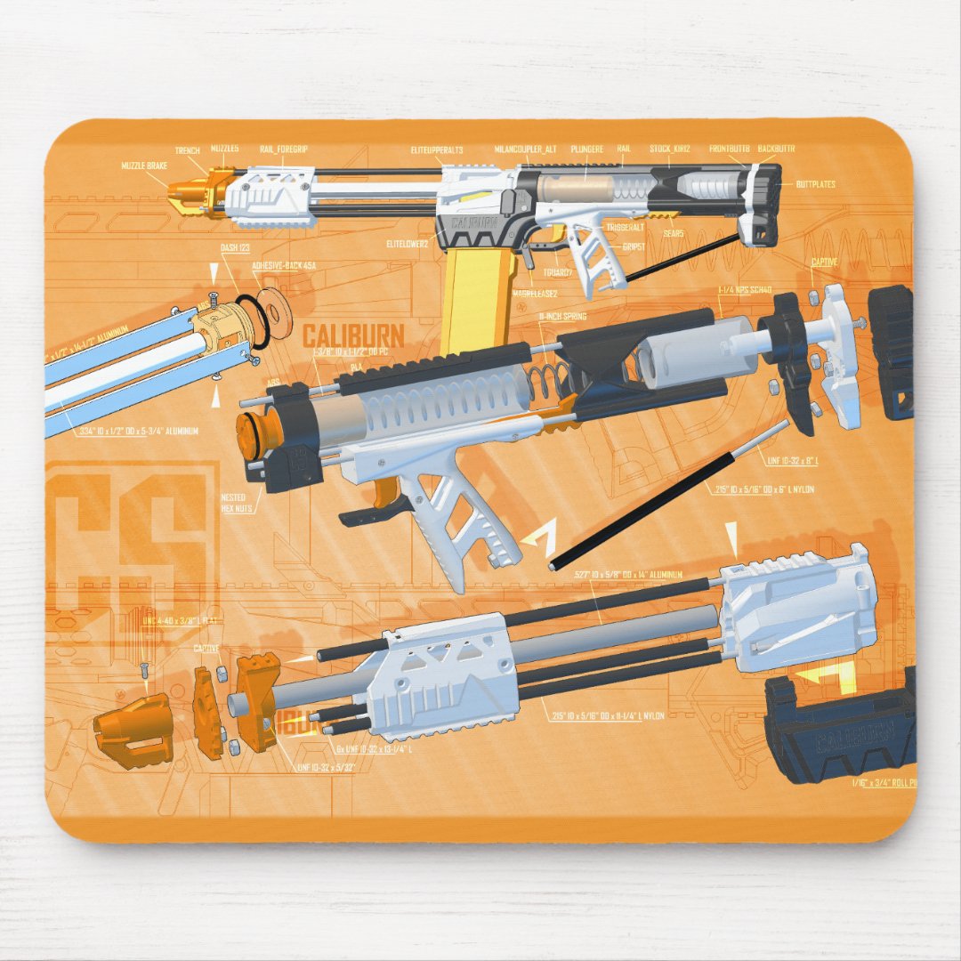 Caliburn Exploded Mouse Pad | Zazzle