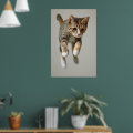 Calico Cat Jumping Poster | Zazzle