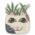 Calico Cat Snake Plant Planter Sticker | Zazzle