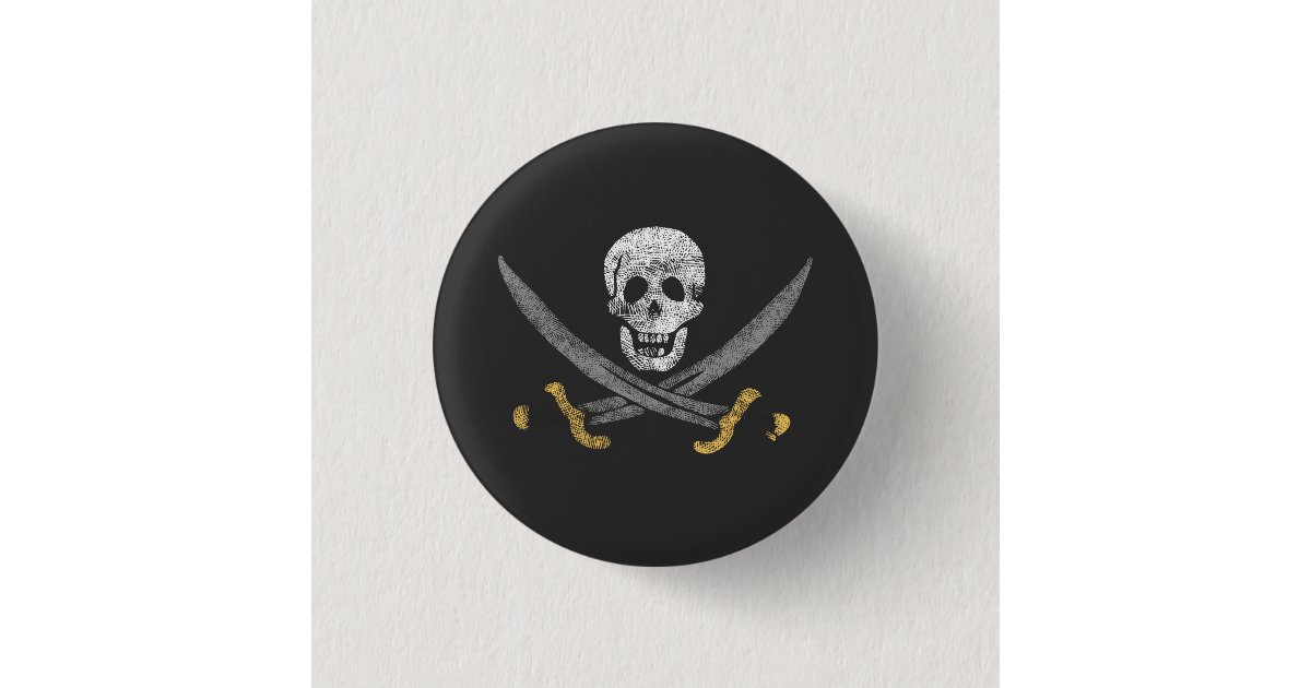 Calico Jack Pirate Flag Button | Zazzle