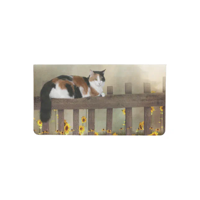 Calico kitty cat checkbook cover | Zazzle