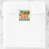 California Beaches Sunset Square Sticker | Zazzle