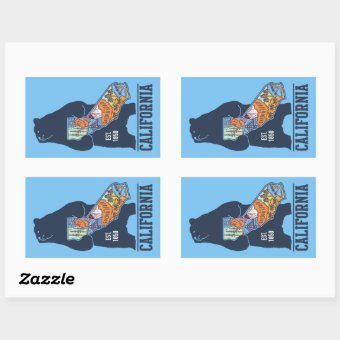 California Bear Golden State Rectangular Sticker | Zazzle