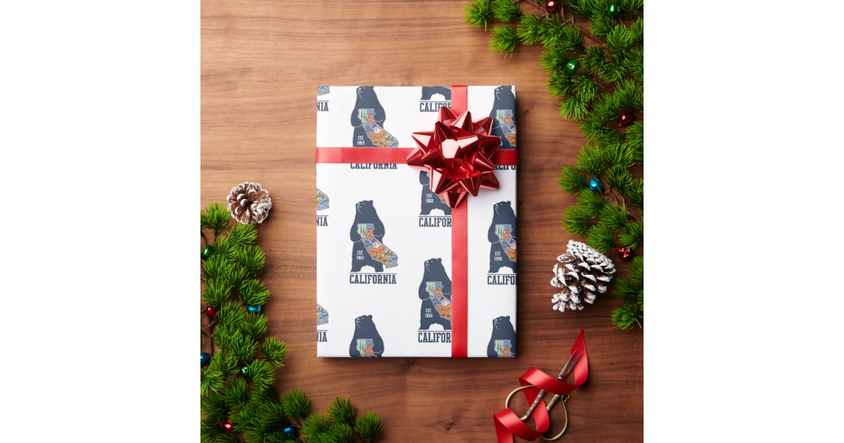 California Bear Golden State Wrapping Paper | Zazzle