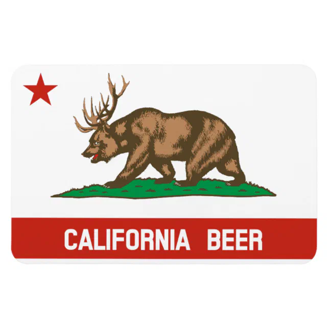 California Beer State Flag Bear Deer Flexi Magnet | Zazzle
