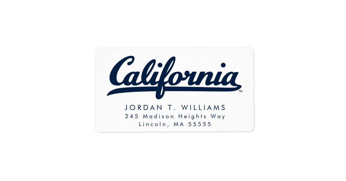 California Blue Script Label | Zazzle