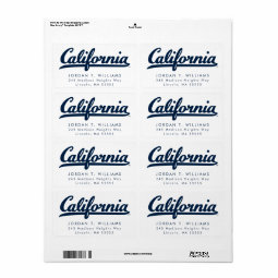 California Blue Script Label | Zazzle