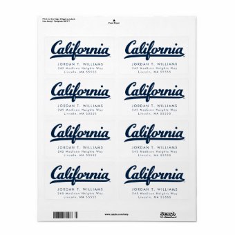 California Blue Script Label | Zazzle