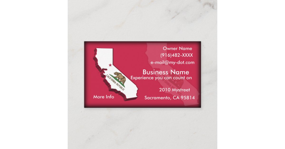 California Business Card | Zazzle
