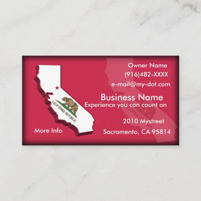 California Business Card | Zazzle