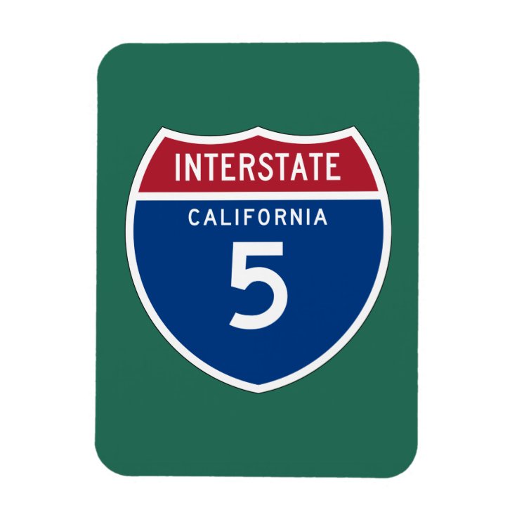California CA I-5 Interstate Highway Shield - Magnet | Zazzle