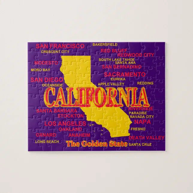 California Cities And Towns State Pride Map Jigsaw Puzzle | Zazzle