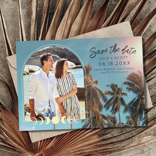 California Coastal Photo Beach Wedding Save The Date | Zazzle