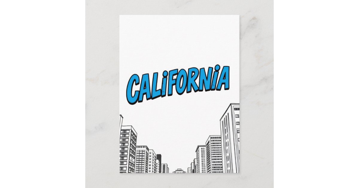 California Comic Style Postcard | Zazzle