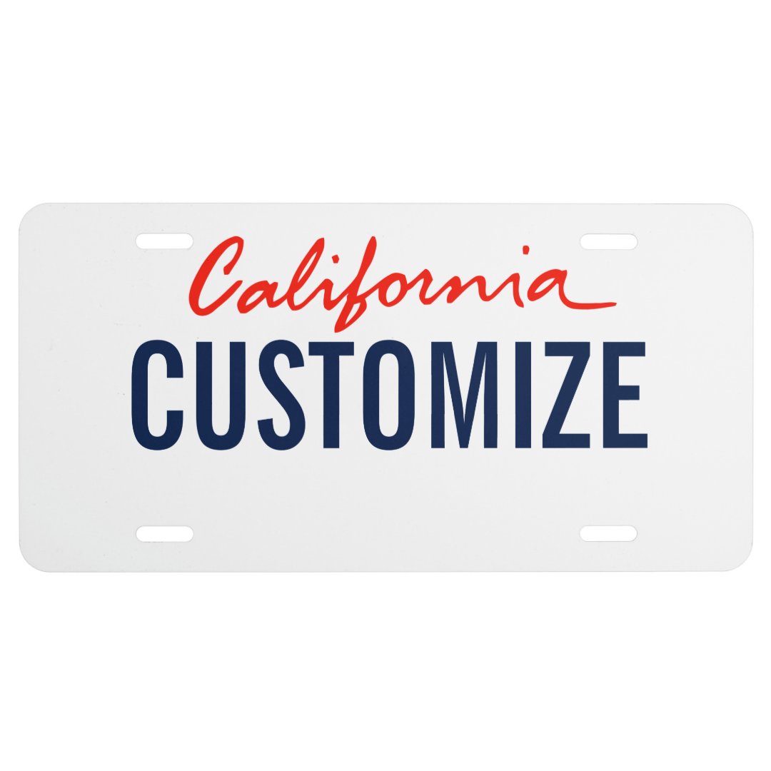 California Custom License Plate | Zazzle