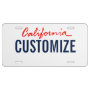 California Custom License Plate | Zazzle