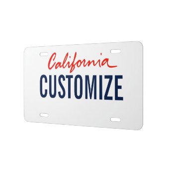 California Custom License Plate | Zazzle
