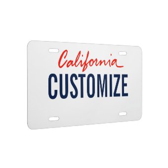 California Custom License Plate | Zazzle