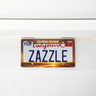 California Dreaming' Sunset over Water License Plate Frame | Zazzle