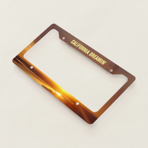California Dreaming' Sunset over Water License Plate Frame | Zazzle