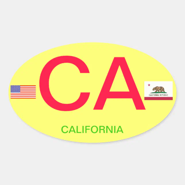 California* European-Style Oval Bumper Sticker | Zazzle
