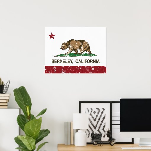 california flag berkeley distressed poster | Zazzle