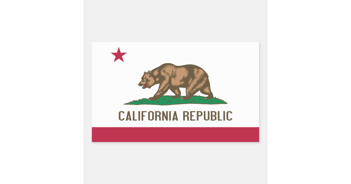 California Flag Rectangular Sticker | Zazzle