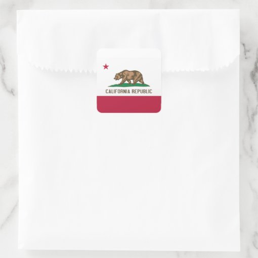 California Flag Square Sticker | Zazzle